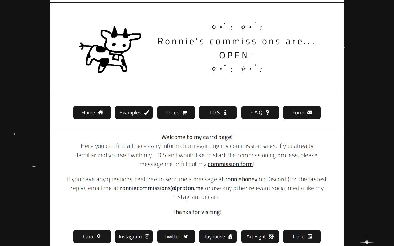Ronnie's commissions